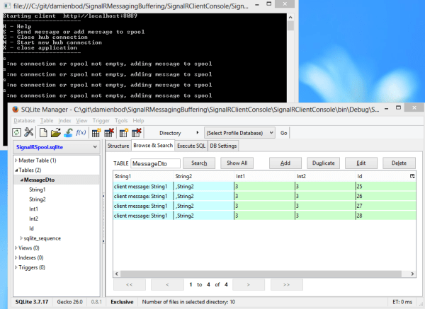 SignalR Message Buffers with SQLite | Software Engineering