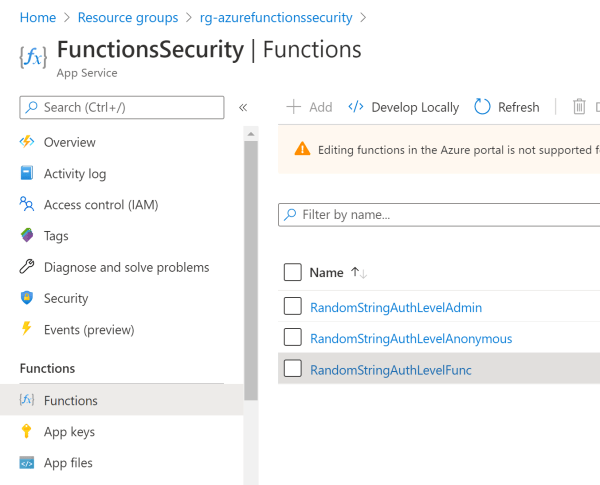 Securing Azure Functions using API Keys | Software Engineering