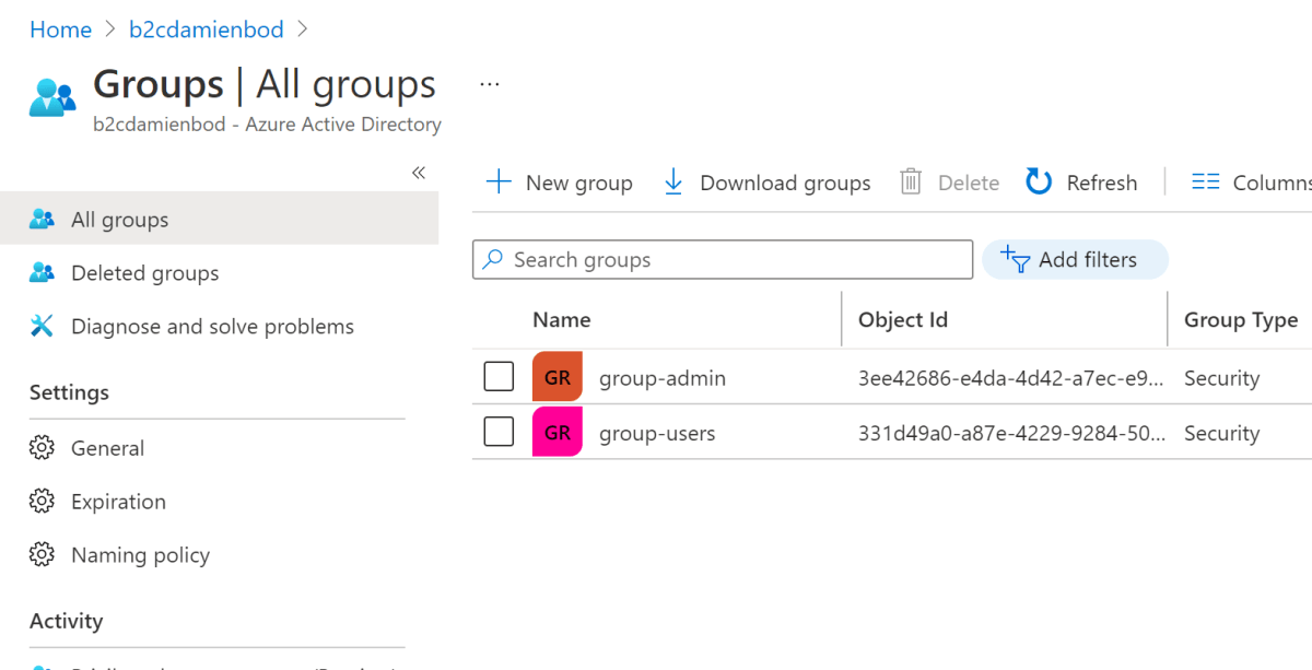 Using Azure security groups in ASP.NET Core with an Azure B2C Identity Provider | Software ...