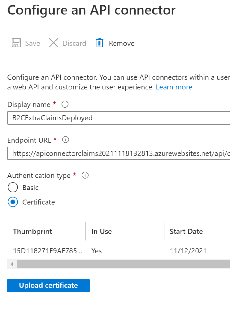 Implement certificate authentication in ASP.NET Core for an Azure B2C ...