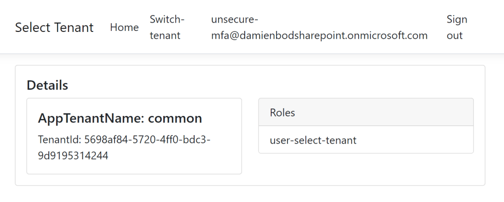 Switch tenants in an ASP.NET Core app using Azure AD with multi tenants | Software Engineering