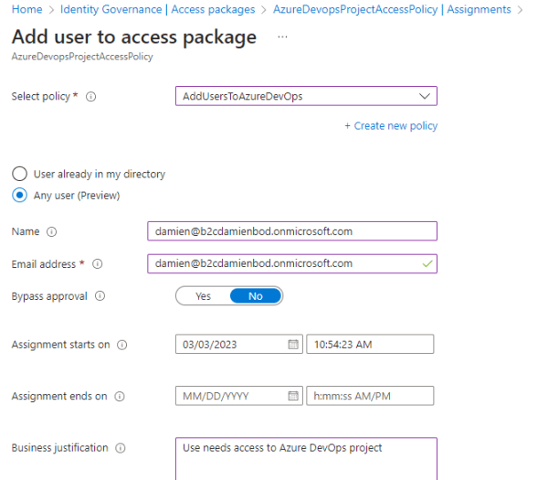 Use Azure AD Access Packages to onboard users in an Azure DevOps ...